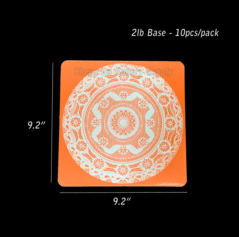 Cake Base Square Lace Design 2lb - Sheng Da Food Service